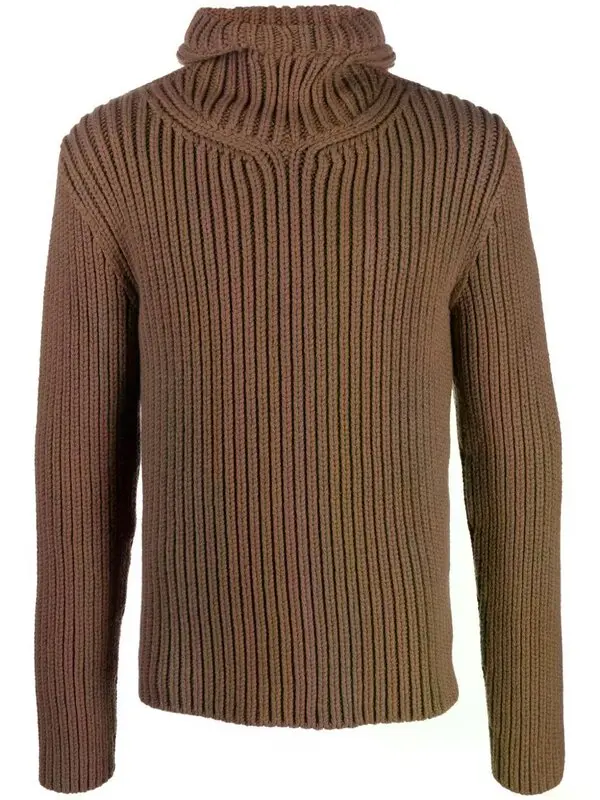 LANVIN Ribbed-knit Hooded Jumper