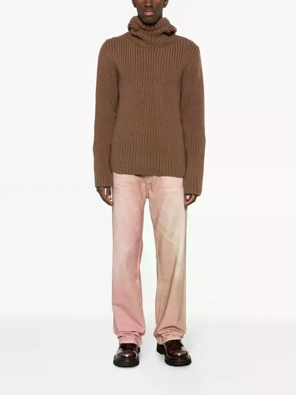 LANVIN Ribbed-knit Hooded Jumper
