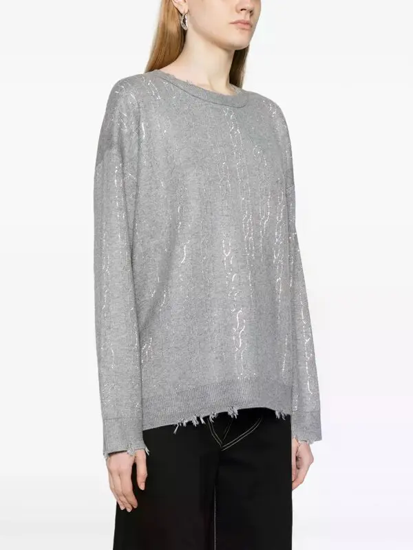 GROUND ZERO Graphic-print Distressed Jumper