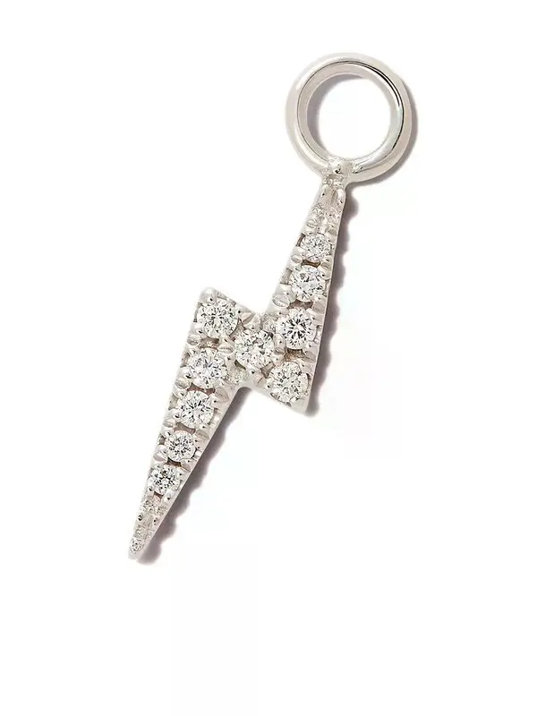 MARIA TASH 18kt White Gold Lightning Bolt Diamond Charm - Silver