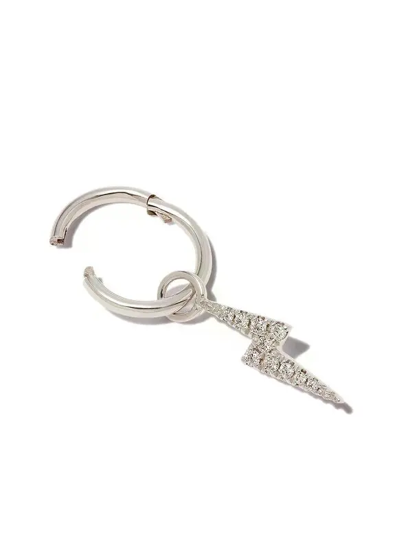 MARIA TASH 18kt White Gold Lightning Bolt Diamond Charm