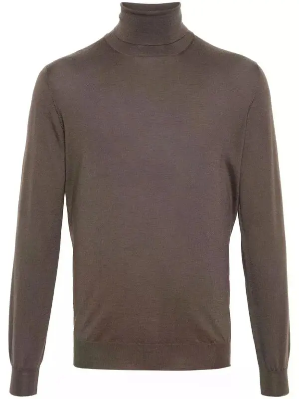 DELL'OGLIO Roll-neck Knit Jumper - Grey