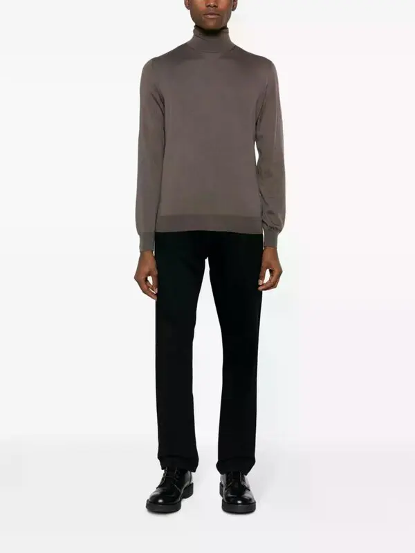 DELL'OGLIO Roll-neck Knit Jumper - Grey