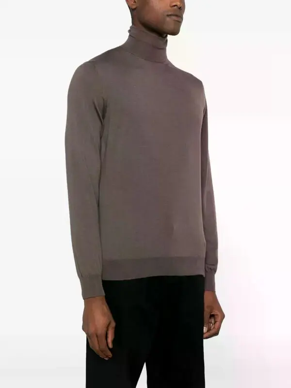 DELL'OGLIO Roll-neck Knit Jumper - Grey