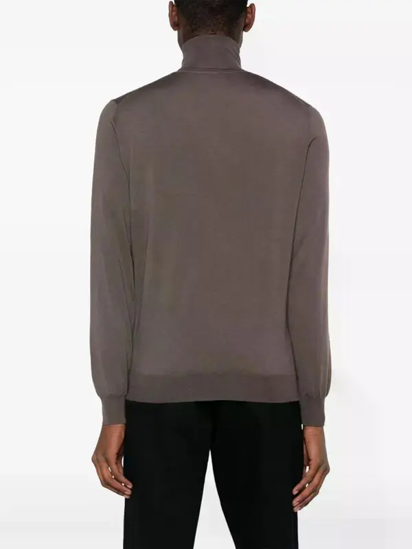 DELL'OGLIO Roll-neck Knit Jumper - Grey
