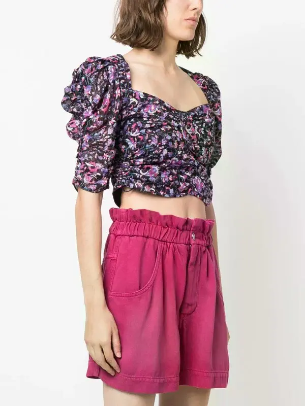 MARANT ETOILE Galaor Puff-sleeve Blouse - Black