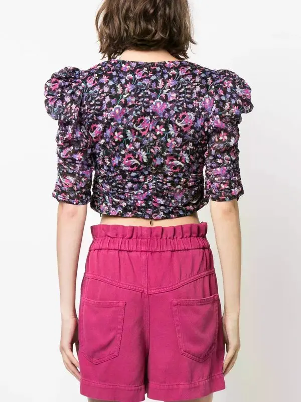 MARANT ETOILE Galaor Puff-sleeve Blouse - Black