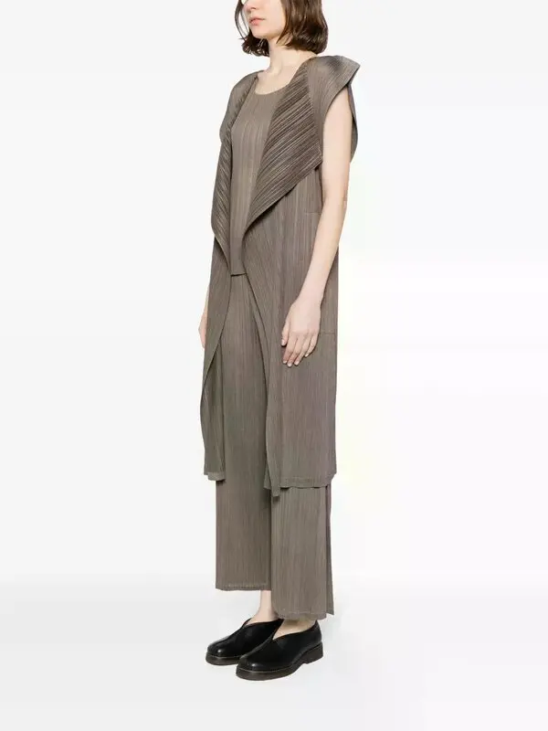 Issey Miyake Plissé Satin Cardigan