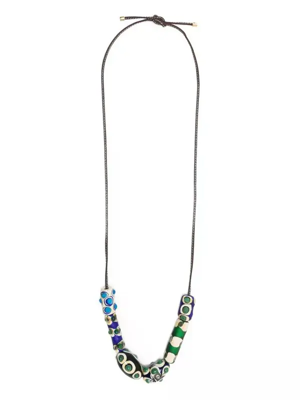 Colville Beatle Beaded Leather Necklace