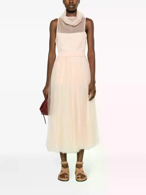 Fabiana Filippi Roll-neck Tulle Top - Pink