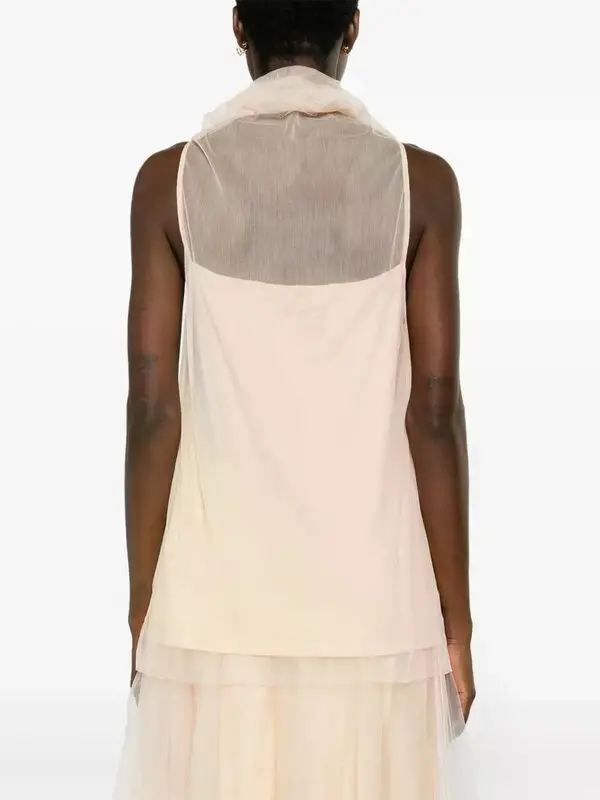 Fabiana Filippi Roll-neck Tulle Top - Pink