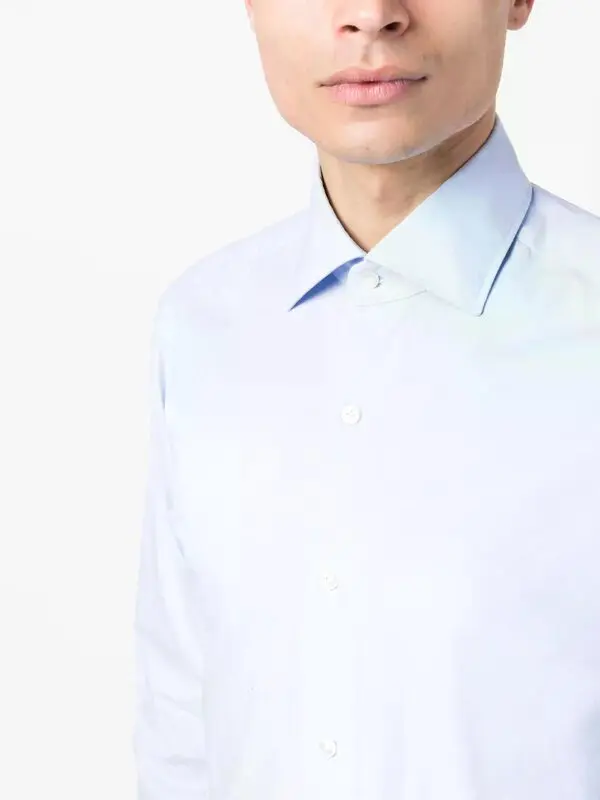 BARBA NAPOLI Spread-collar Cotton Shirt
