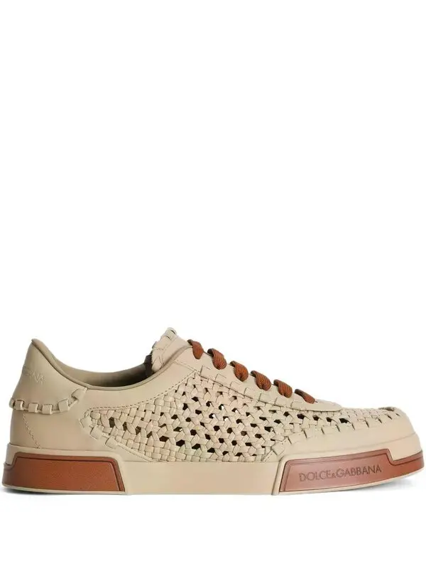 Dolce & Gabbana Mesh-panelling Leather Sneakers