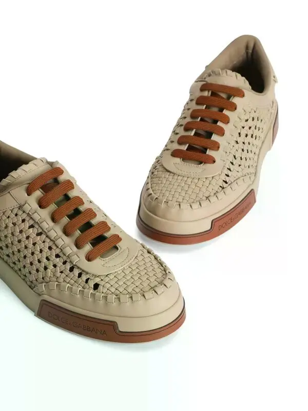 Dolce & Gabbana Mesh-panelling Leather Sneakers