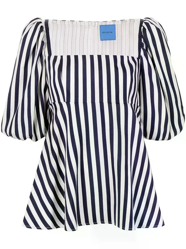 MACGRAW Vienna Striped Top - Blue