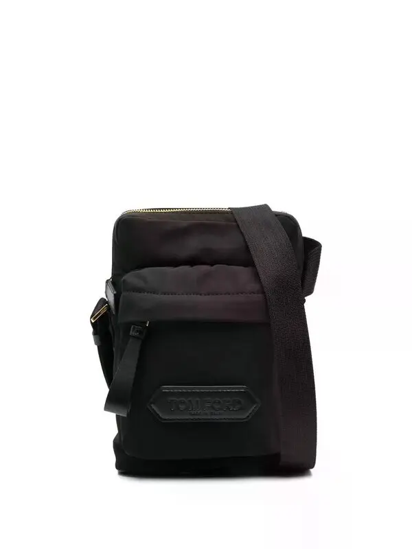 TOM FORD Logo-patch Zip-up Messenger Bag - Black