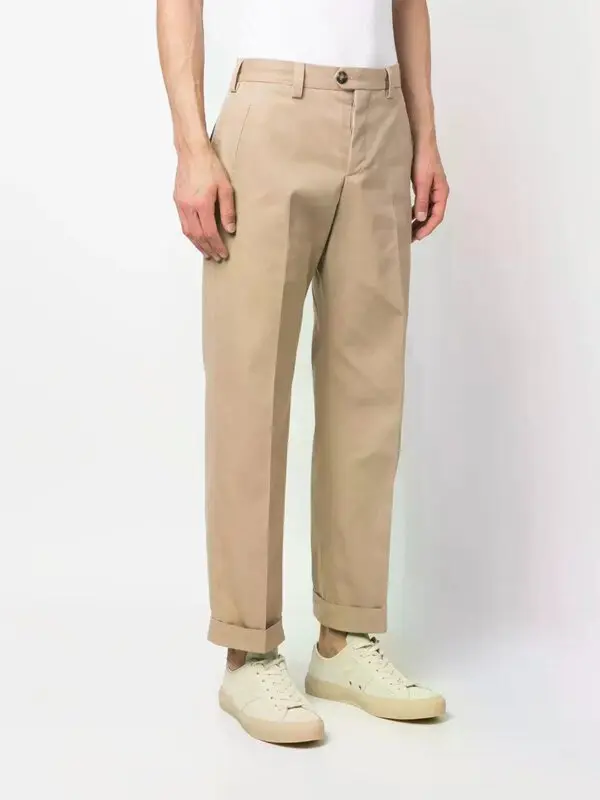 PT TORINO Pressed-crease Chino Trousers - Neutrals
