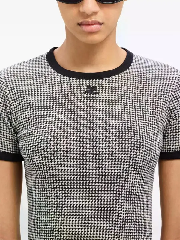 COURREGES Contrasting-trim Cotton T-shirt