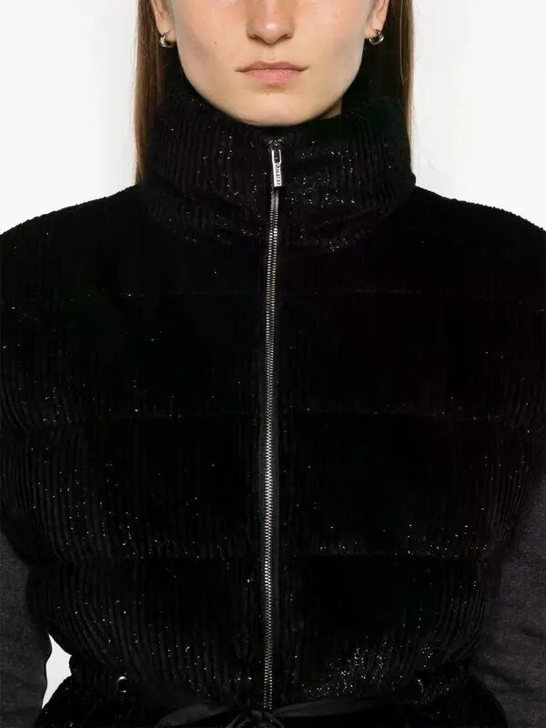 Peserico Corduroy Gilet With Metallic Threading - Black