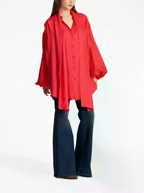 Balmain Monogram Jacquard Silk Blend Shirt