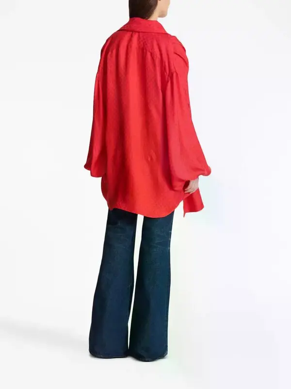 Balmain Monogram Jacquard Silk Blend Shirt