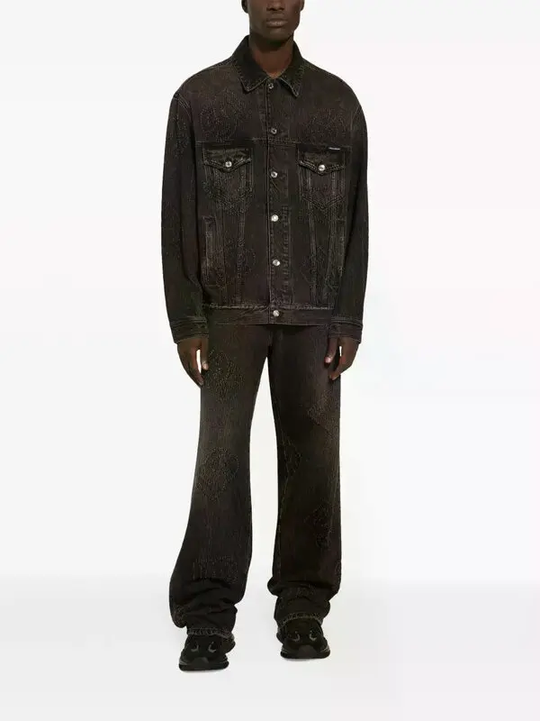 Dolce & Gabbana Logo-embroidered Straight-leg Jeans