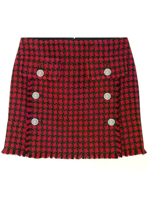 Versace Tweed Pencil Skirt With Medusa Head Buttons