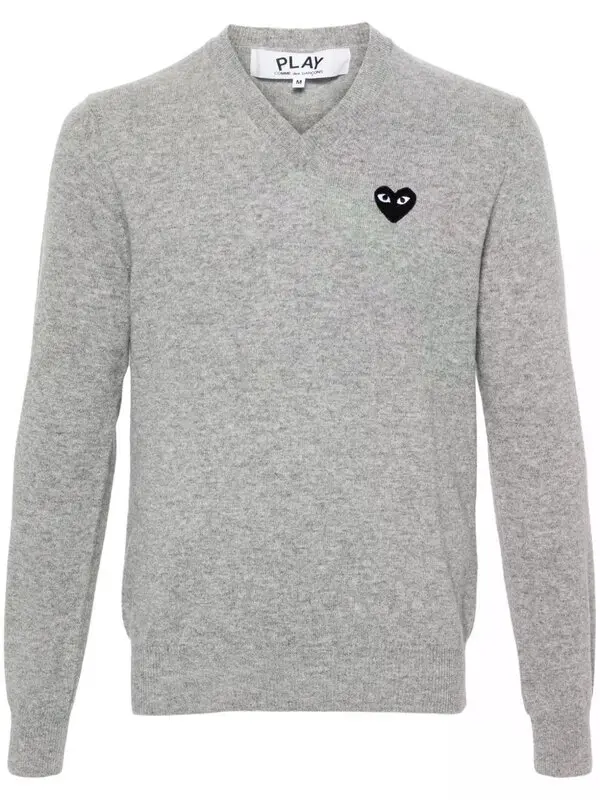 Play Comme Des Garcon Mélange-effect Wool Jumper - Grey