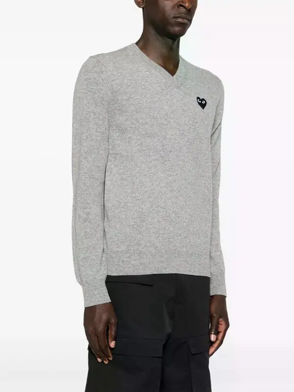 Play Comme Des Garcon Mélange-effect Wool Jumper - Grey