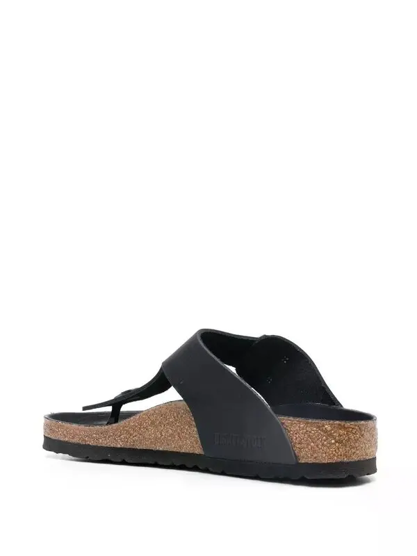 BIRKENSTOCK Gizeh Leather Buckle Sandals - Black