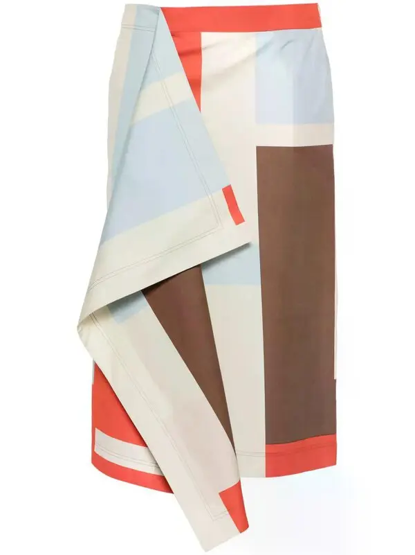 Fendi Ff Puzzle-print Midi Skirt