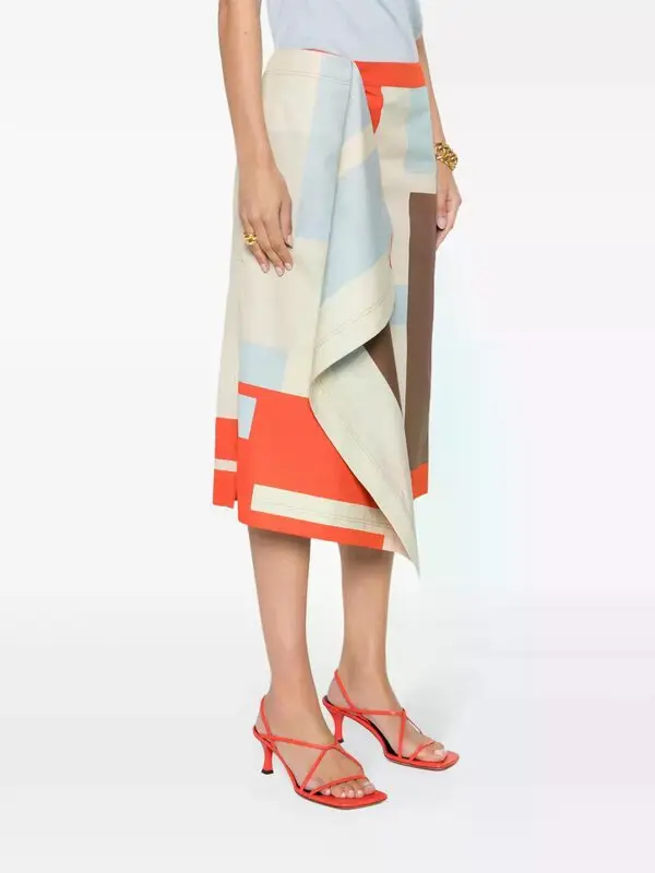 Fendi Ff Puzzle-print Midi Skirt