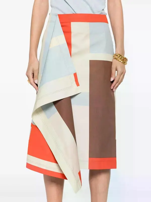 Fendi Ff Puzzle-print Midi Skirt