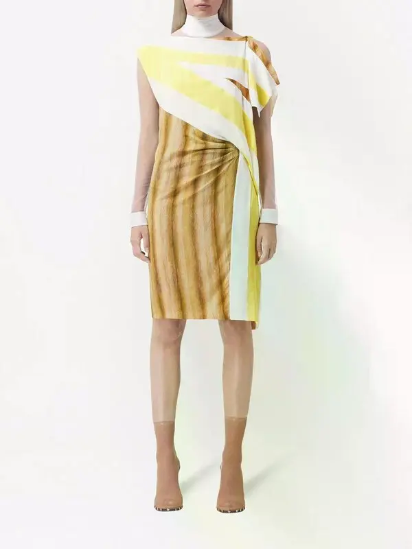 Burberry Graphic-print Asymmetric Dress