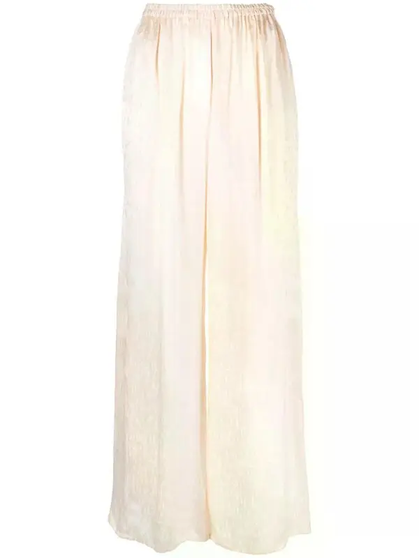 FORTE_FORTE Check-pattern Ruched-detail Satin Palazzo Pants