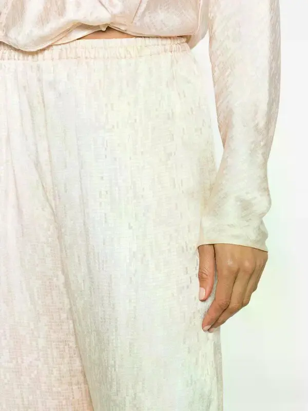 FORTE_FORTE Check-pattern Ruched-detail Satin Palazzo Pants