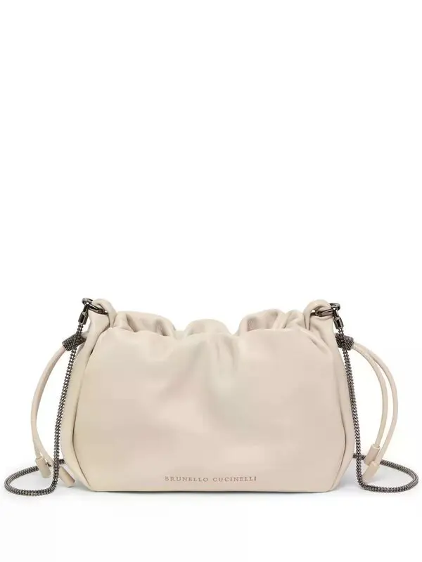 Brunello Cucinelli Mini Mellow Leather Bucket Bag - Neutrals
