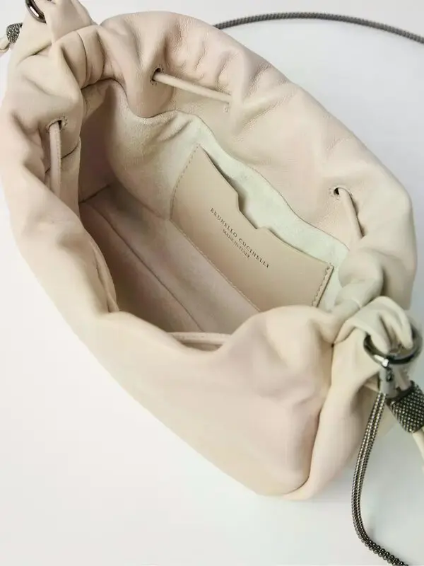 Brunello Cucinelli Mini Mellow Leather Bucket Bag - Neutrals