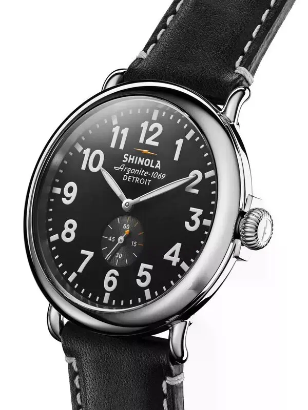 Shinola Runwell Sub Second 47mm Watch With Leather Strap - Black