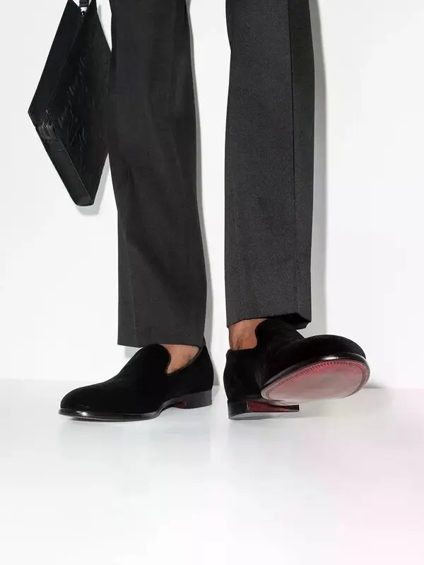 Dolce & Gabbana Leonardo Velvet Slippers - Black