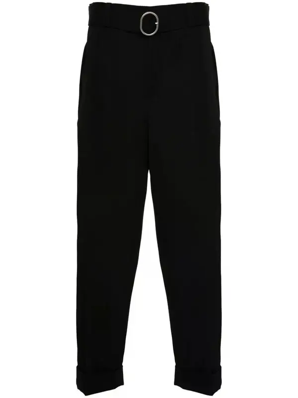 JIL SANDER Straight-leg Belted Wool Trousers
