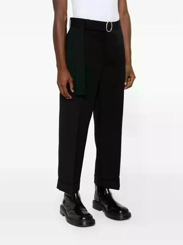 JIL SANDER Straight-leg Belted Wool Trousers