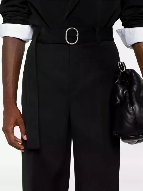JIL SANDER Straight-leg Belted Wool Trousers