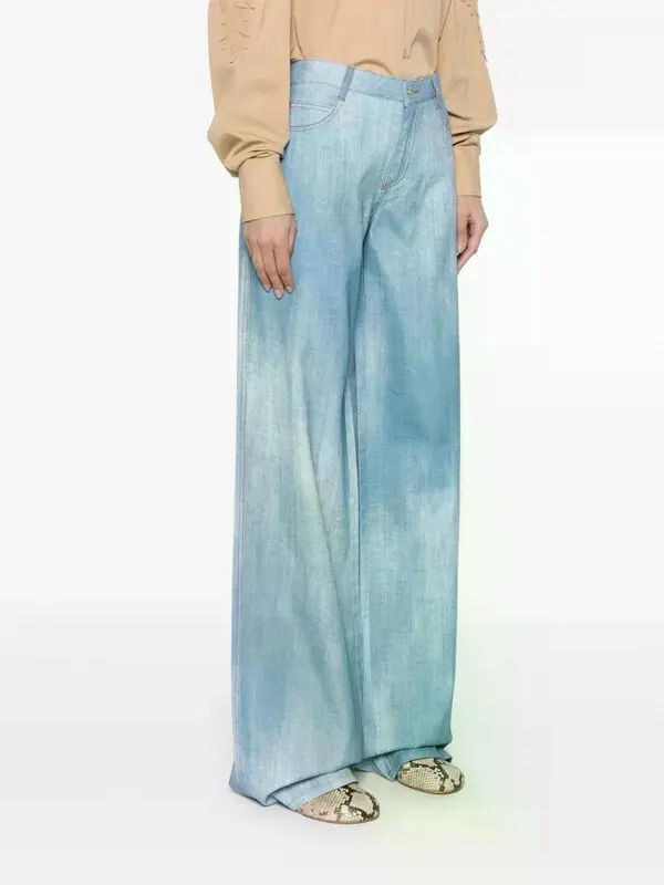 Ermanno Scervino Denim-print Trousers