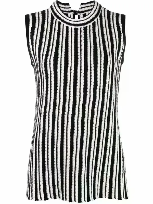 JIL SANDER Sleeveless Rib-knit Top - White