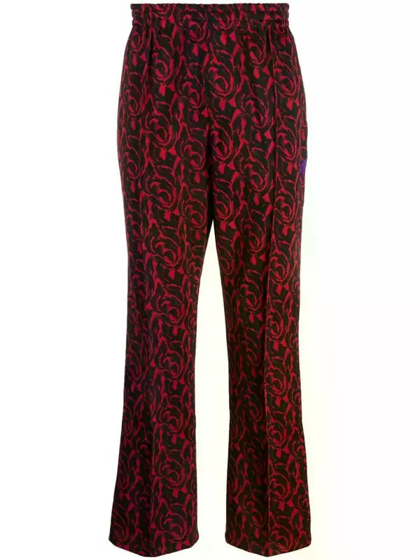 Needles Pintuck Graphic Print Trousers - Red