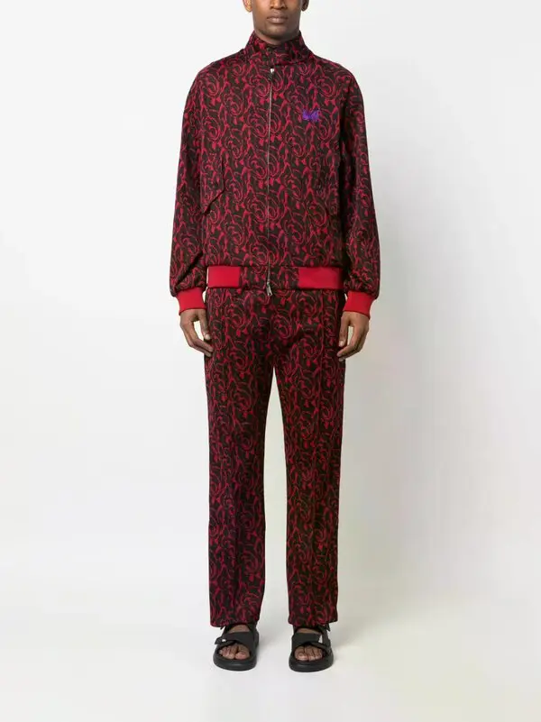 Needles Pintuck Graphic Print Trousers - Red