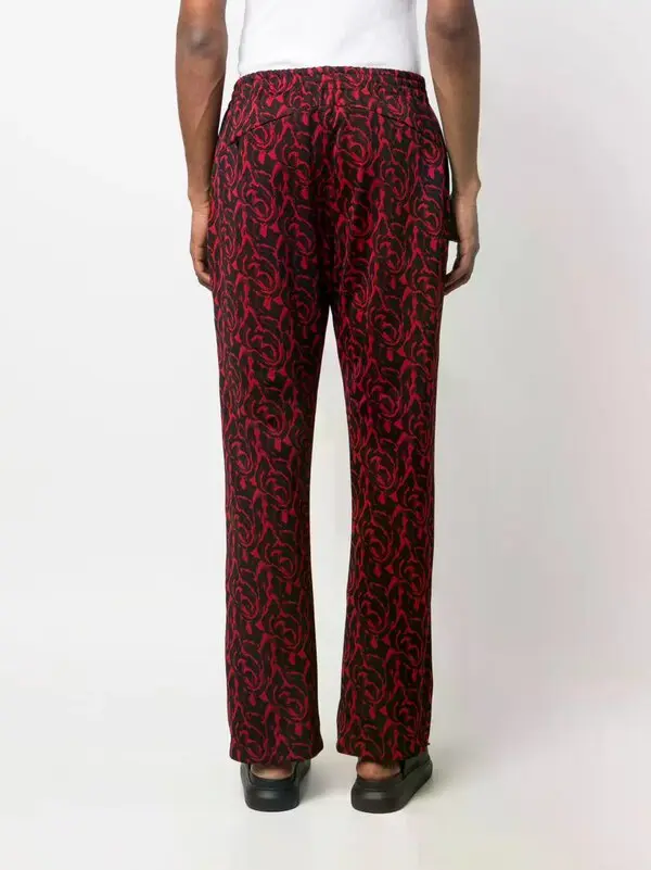 Needles Pintuck Graphic Print Trousers - Red
