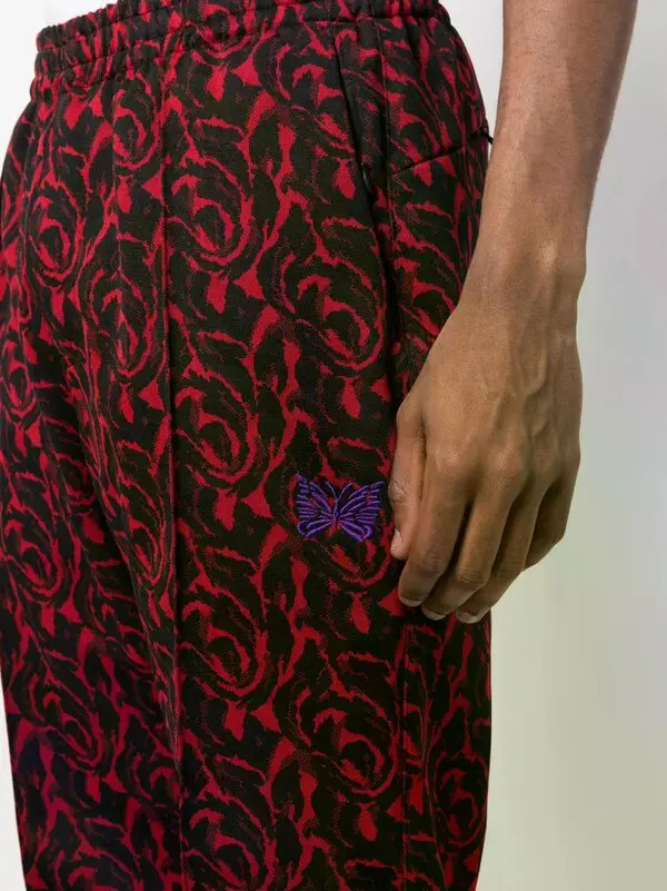Needles Pintuck Graphic Print Trousers - Red
