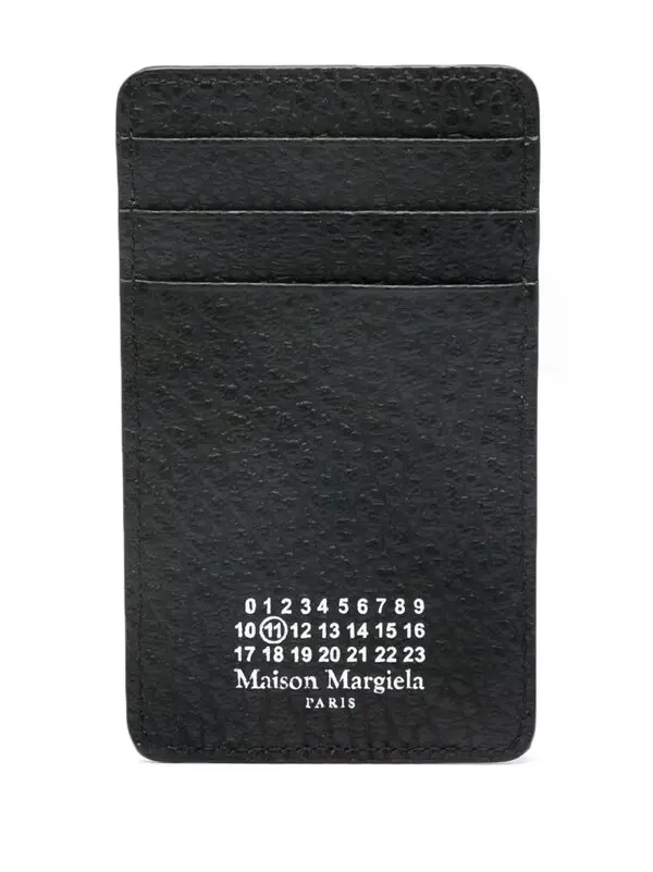 MAISON MARGIELA Four Stitches-print Leather Cardholder - Black